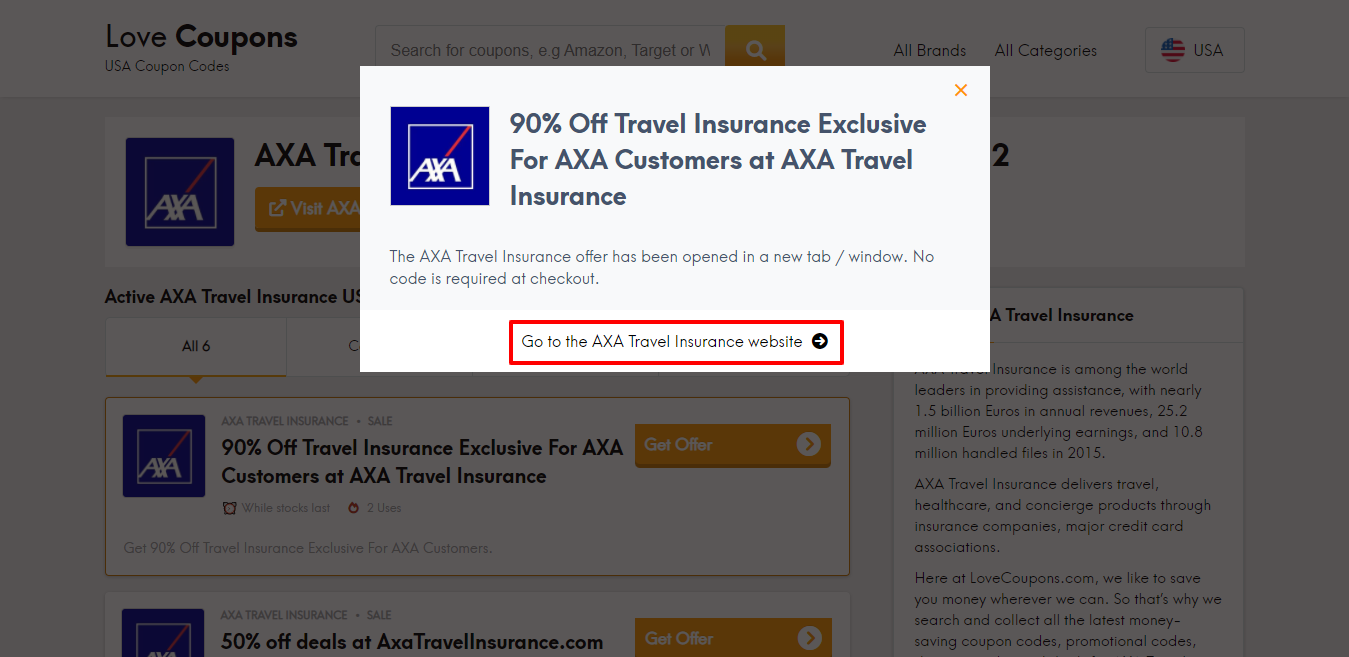 90% off | AXA Travel Insurance Coupon Codes | Love Coupons
