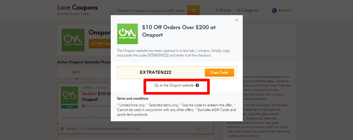 Onsport Coupon & Promo Codes | Verified $10 Off
