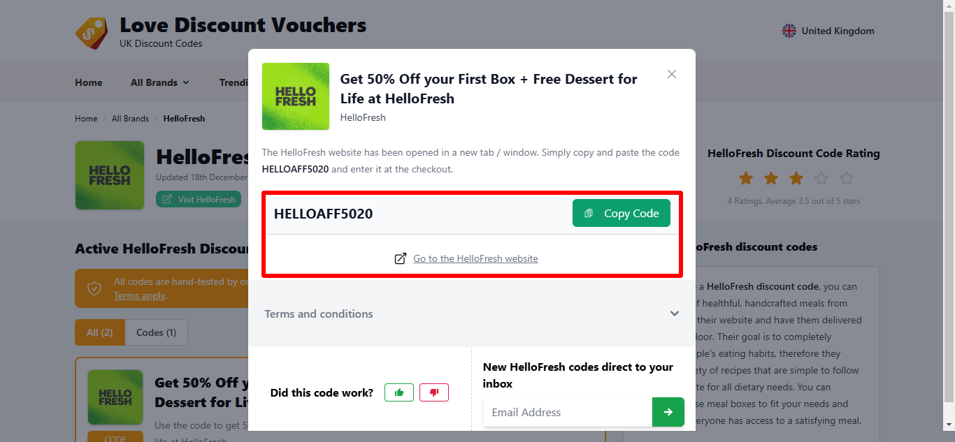50% Off | HelloFresh promo code | HelloFresh discount code