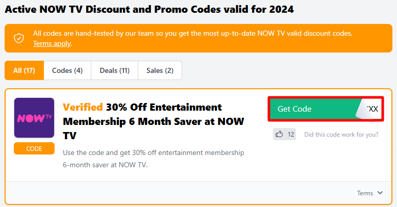 NOW TV Discount Code December 2025 | 30% off