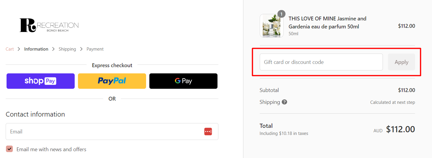 RECREATION Bondi Beach Coupon and Promo Codes December 2025