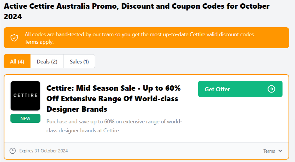 Cettire Discount Code November 2024 | Verified 5% Off