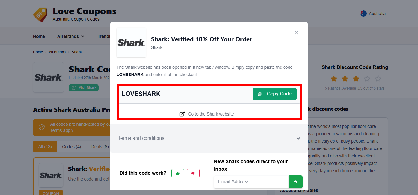 Verified 10% Off | Shark coupon code | Shark promo code